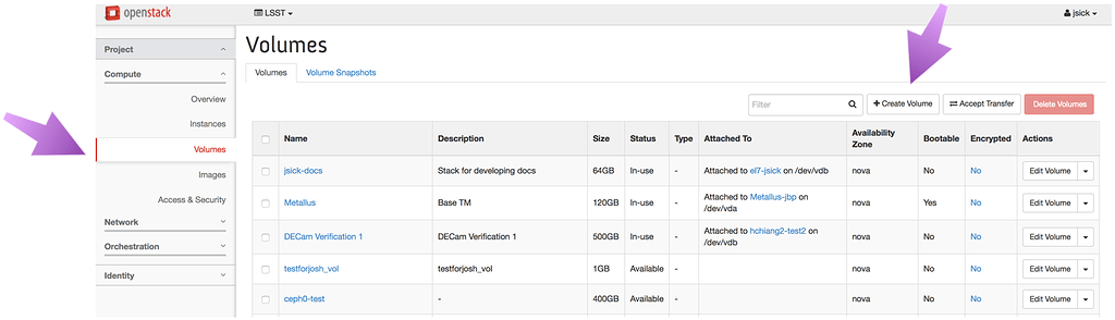 Attaching a storage volume to a Nebula (NCSA OpenStack) instance - Data ...